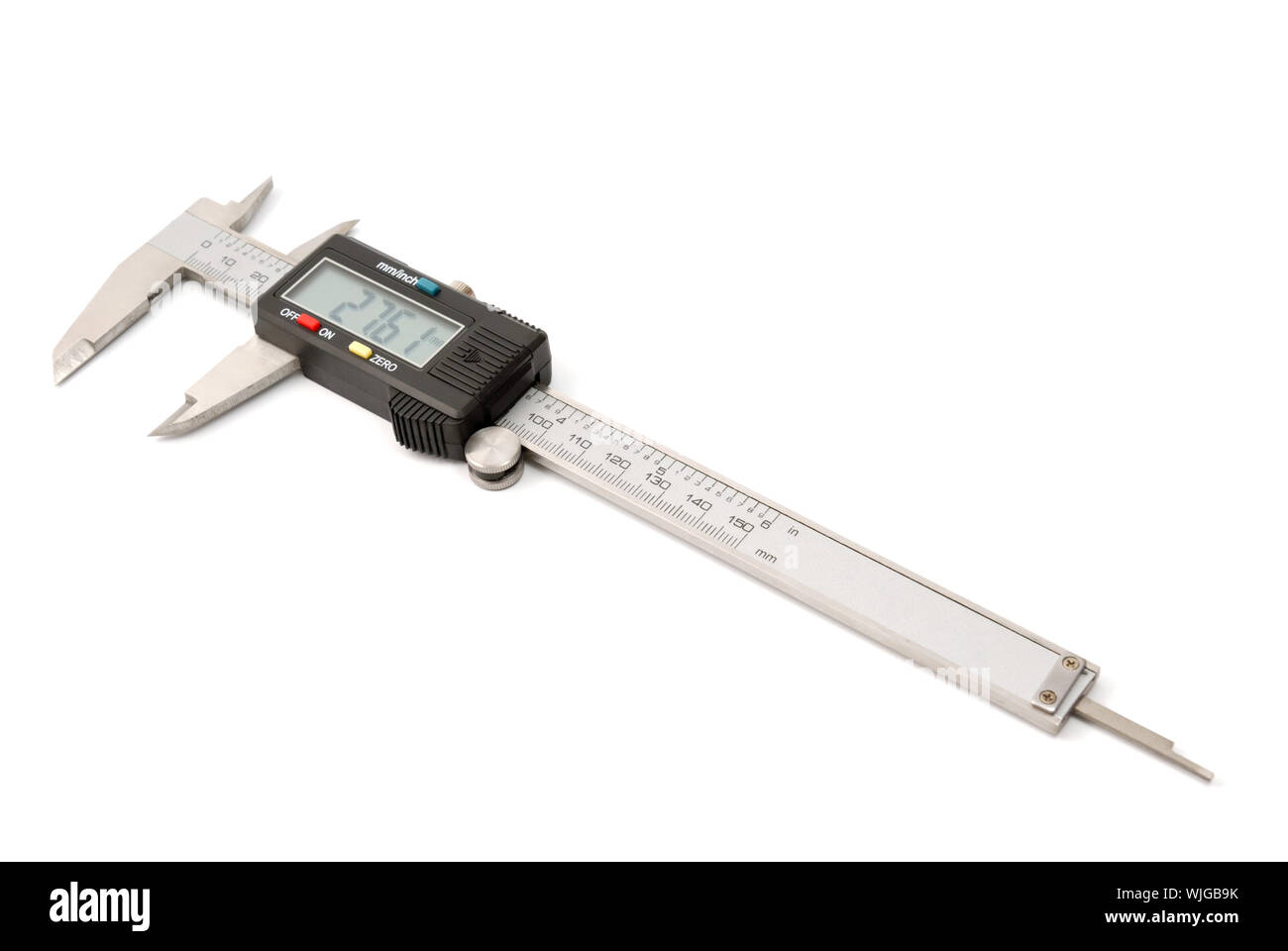 Electronic digital caliper isolated on white background. The precision ...