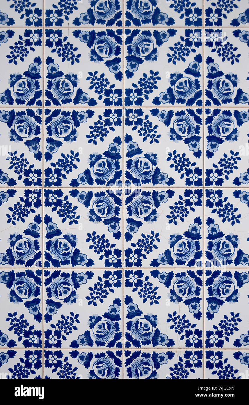 Old traditional portuguese dacade tiles background Stock Photo - Alamy