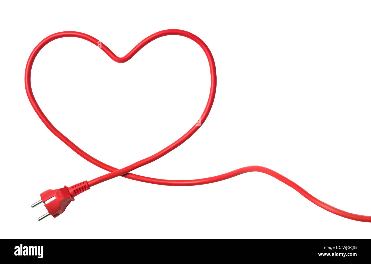 Heartshaped Power Cable isolated on white background Stock Photo - Alamy