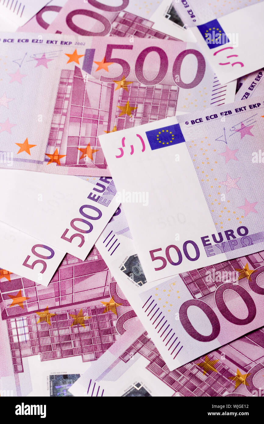 500 euro banknotes background Stock Photo - Alamy