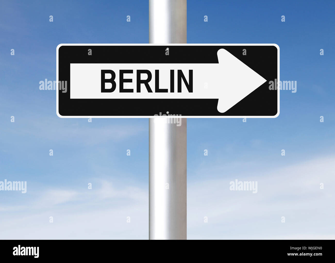 German one way sign hi-res stock photography and images - Alamy