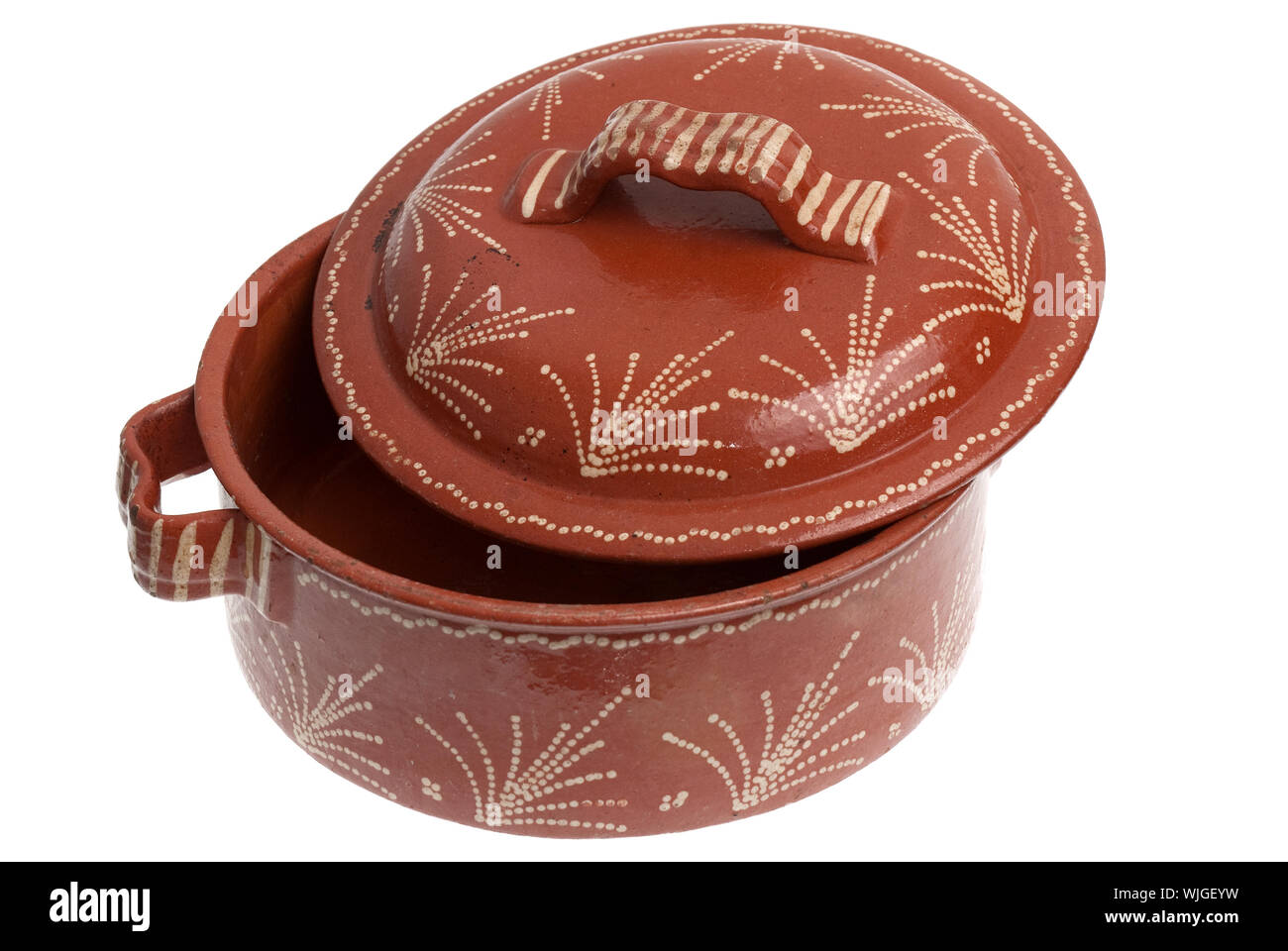 Clay pot for cooking isolated on white background Stock Photo - Alamy