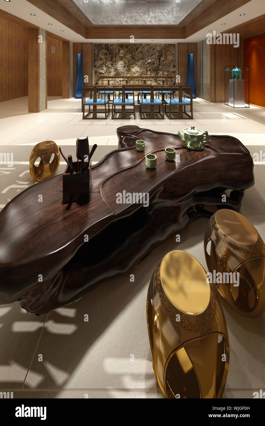 3d render working office Stock Photo - Alamy