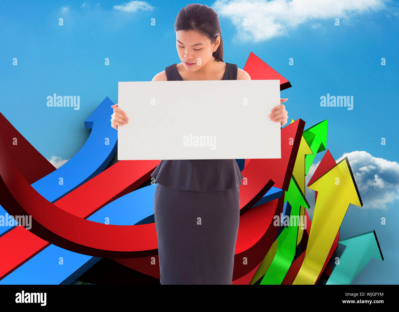 Woman dress up holding placard hi-res stock photography and images - Alamy
