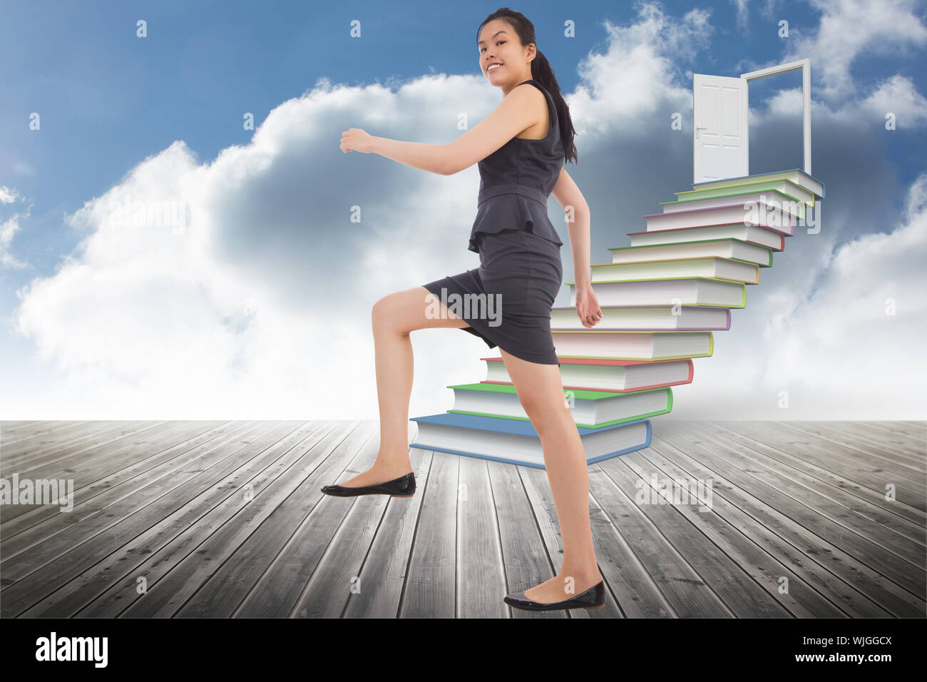Climbing book pile hi-res stock photography and images - Alamy