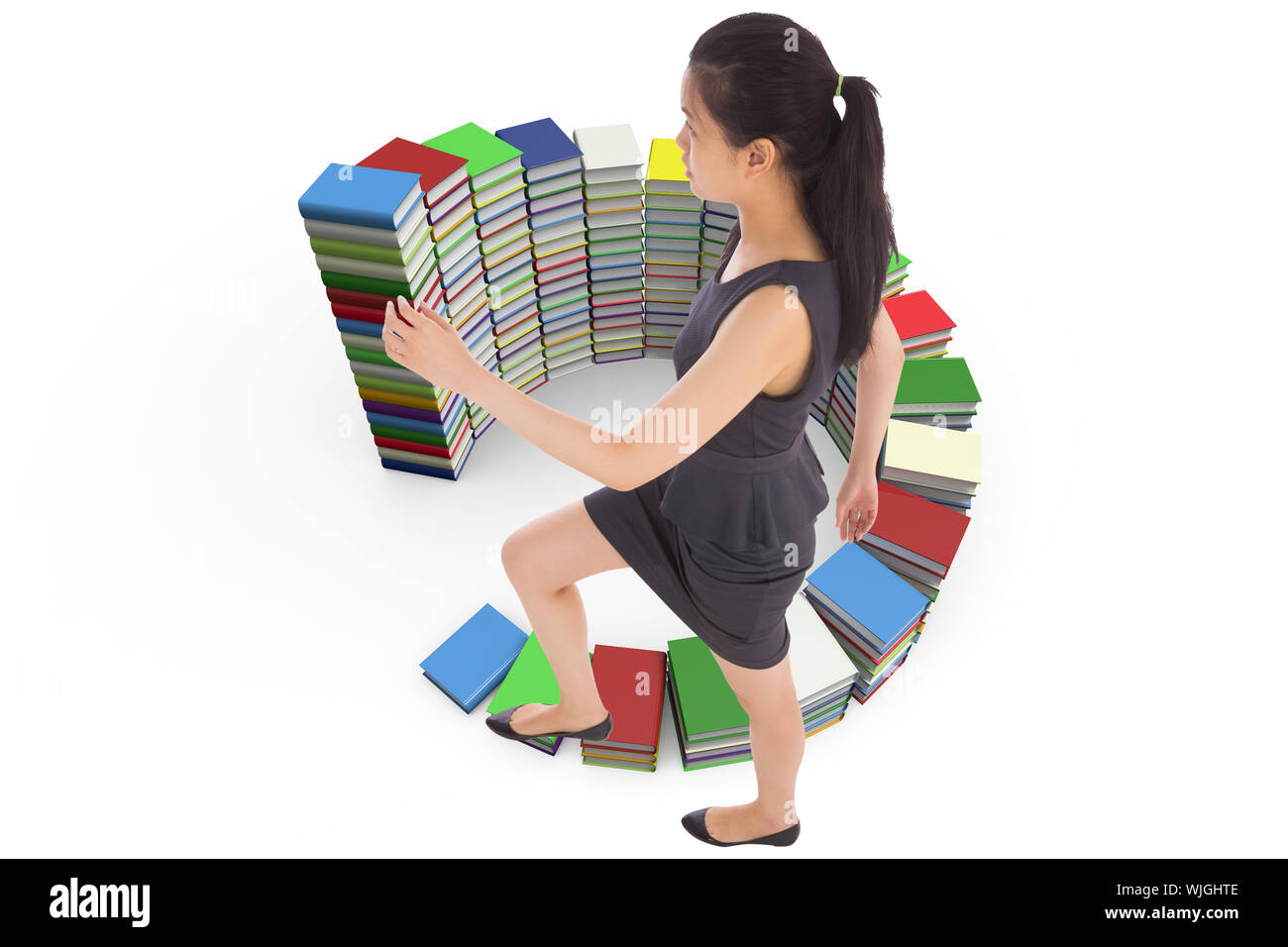 Climbing stairs woman Cut Out Stock Images & Pictures - Alamy