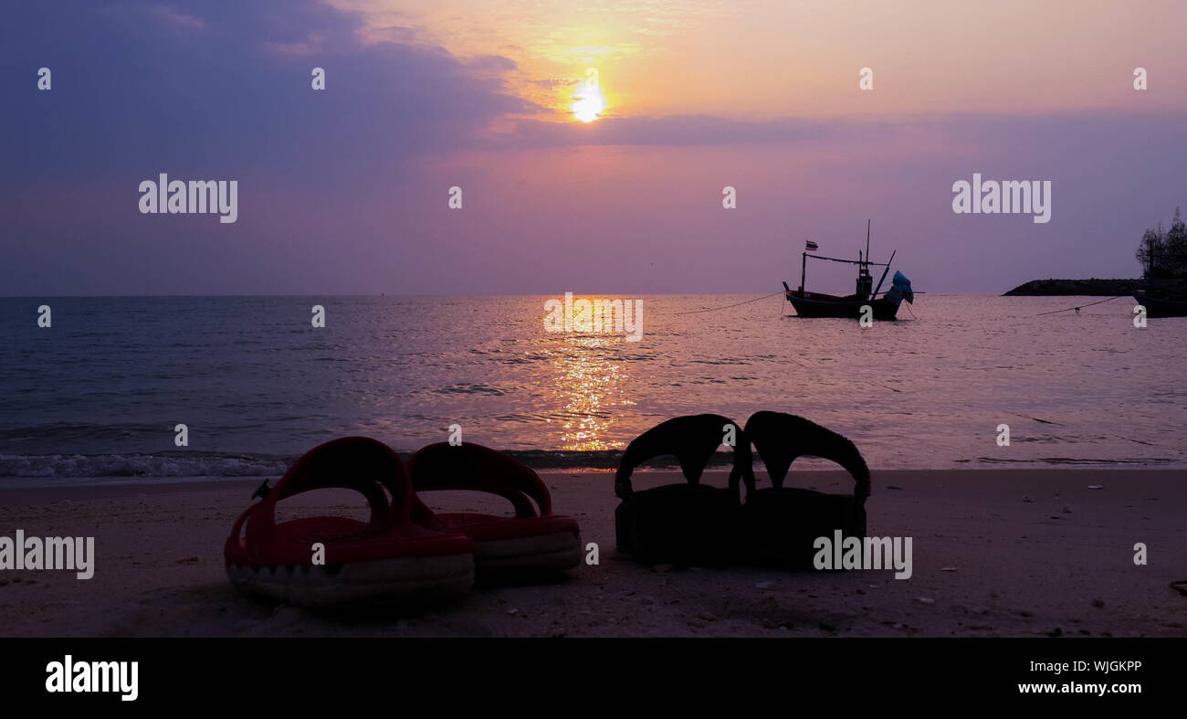 View Of Boat On Beach Stock Photo - Alamy