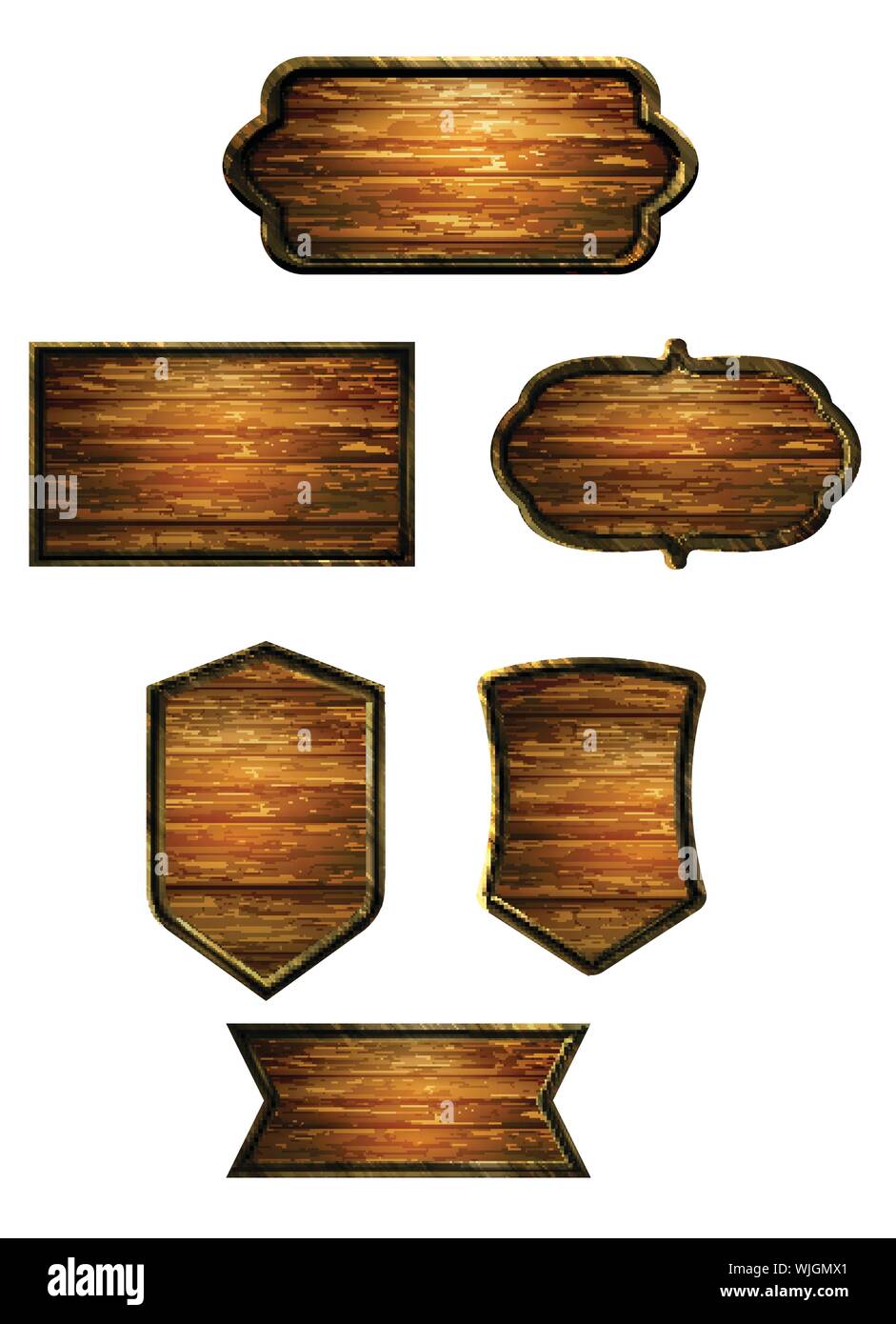 Vector realistic illustration of wooden signboard Stock Vector Image ...