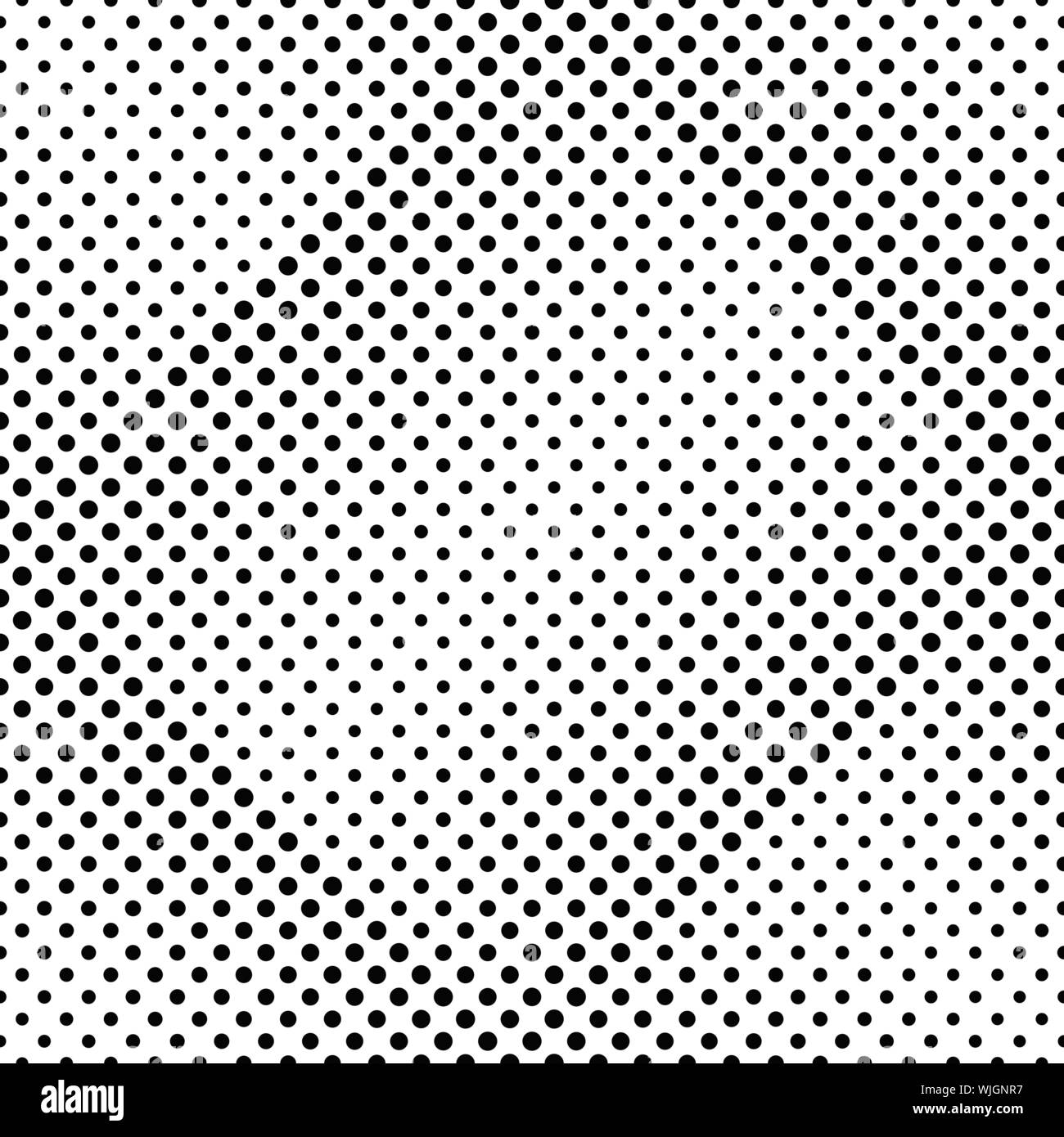 Monochrome geometrical seamless dot pattern background - black and white abstract vector graphic ...