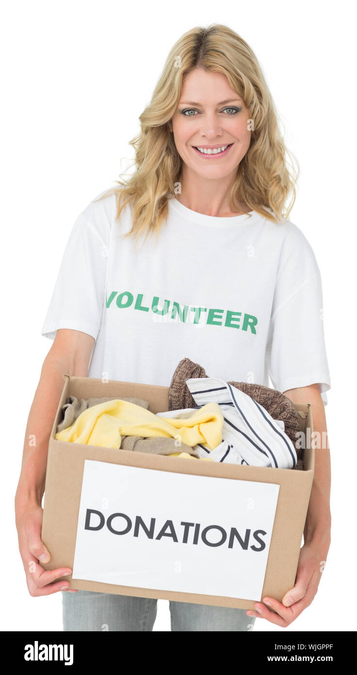 Mature woman donation box hi-res stock photography and images - Alamy