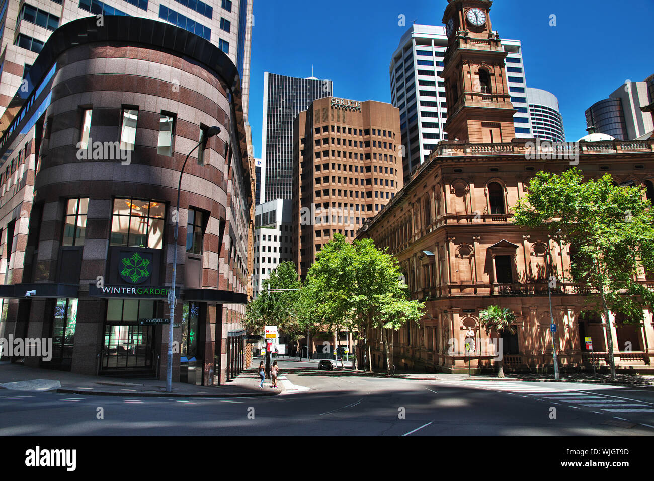 Sydney / Australia - 01 Jan 2019: Town hall in center of Sydney city ...