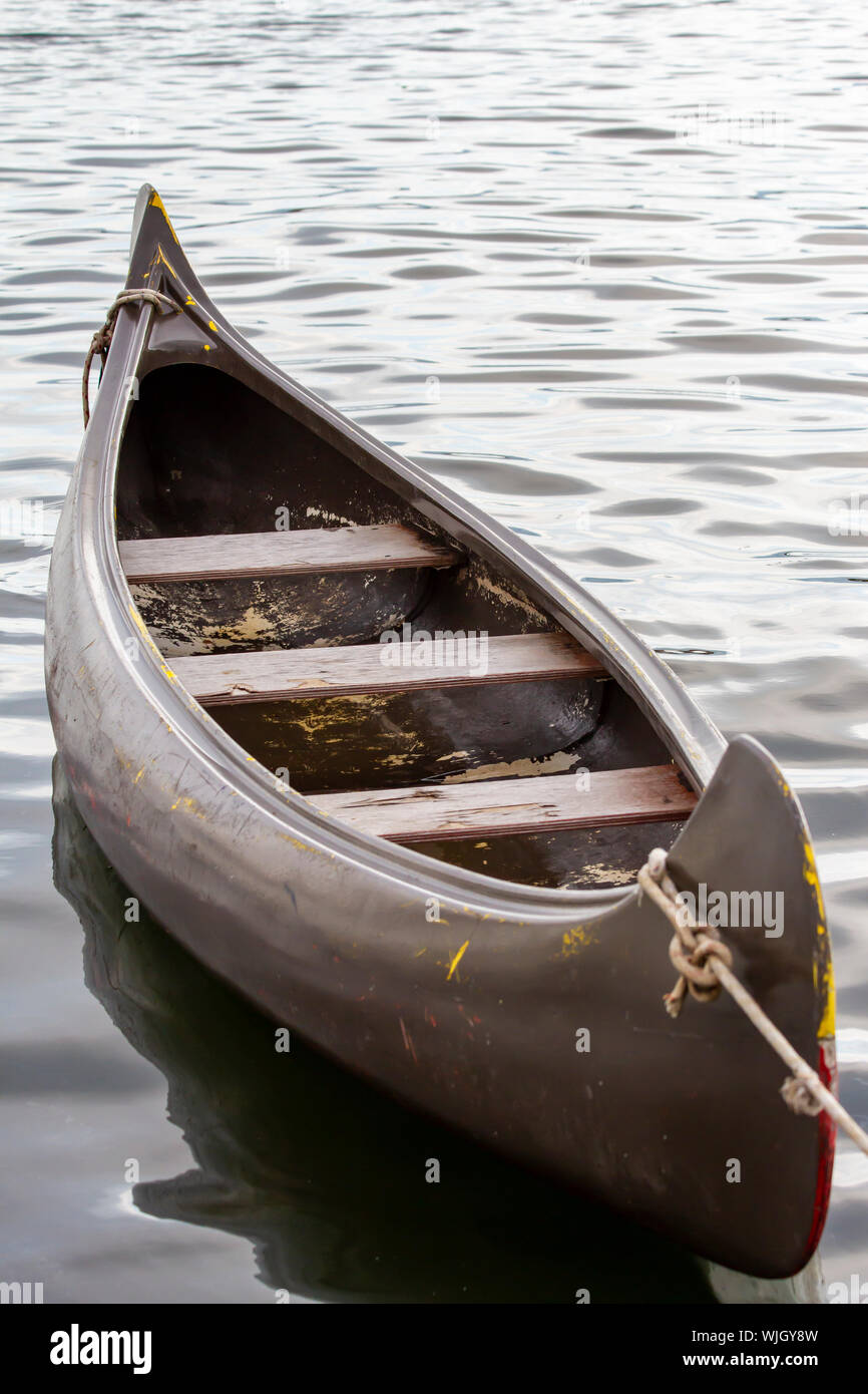 Empty Boat in the Sea Water Stock Photo - Alamy