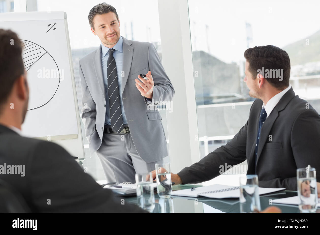 Businessman presenting new project to partners Stock Photo - Alamy