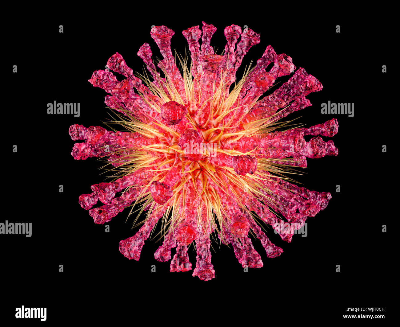 3D rendered Illustration of a generic Virus isolated on black Stock ...