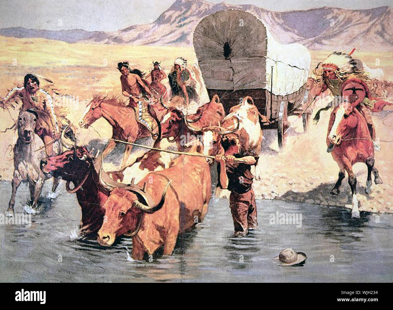 Wagon train art hi-res stock photography and images - Alamy