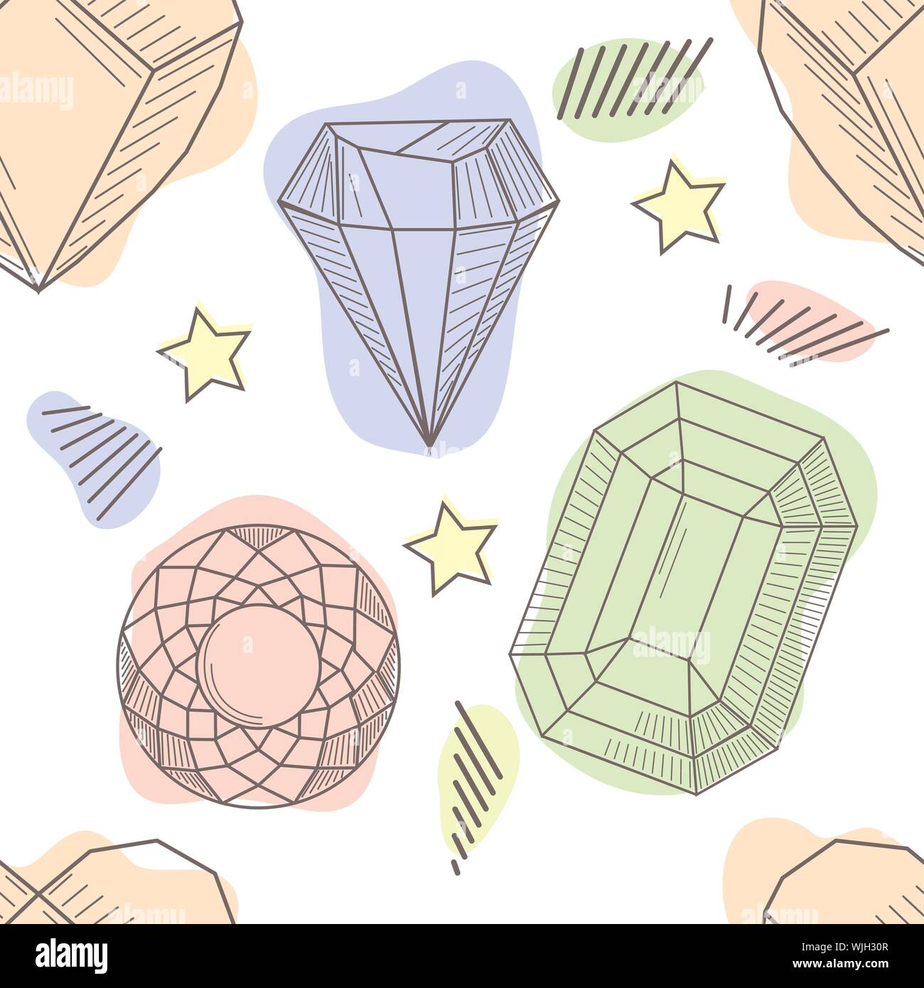 Seamless pastel diamonds pattern. Background with colorful gemstones ...