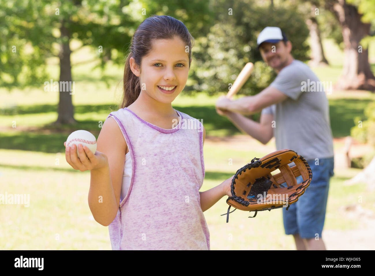Child baseball glove girl hi-res stock photography and images - Alamy