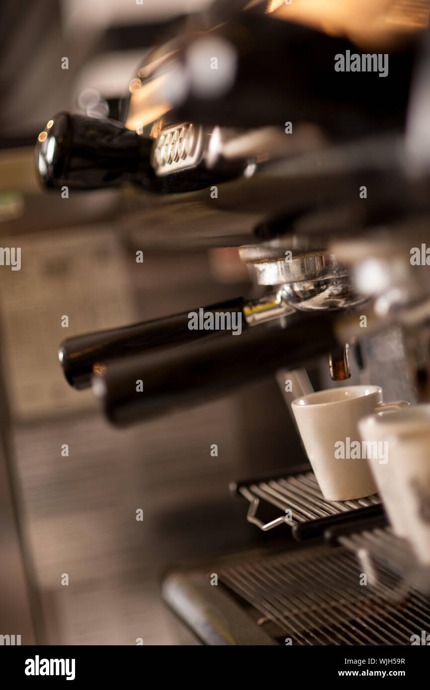 Process of preparation of coffee, a closeup Stock Photo - Alamy