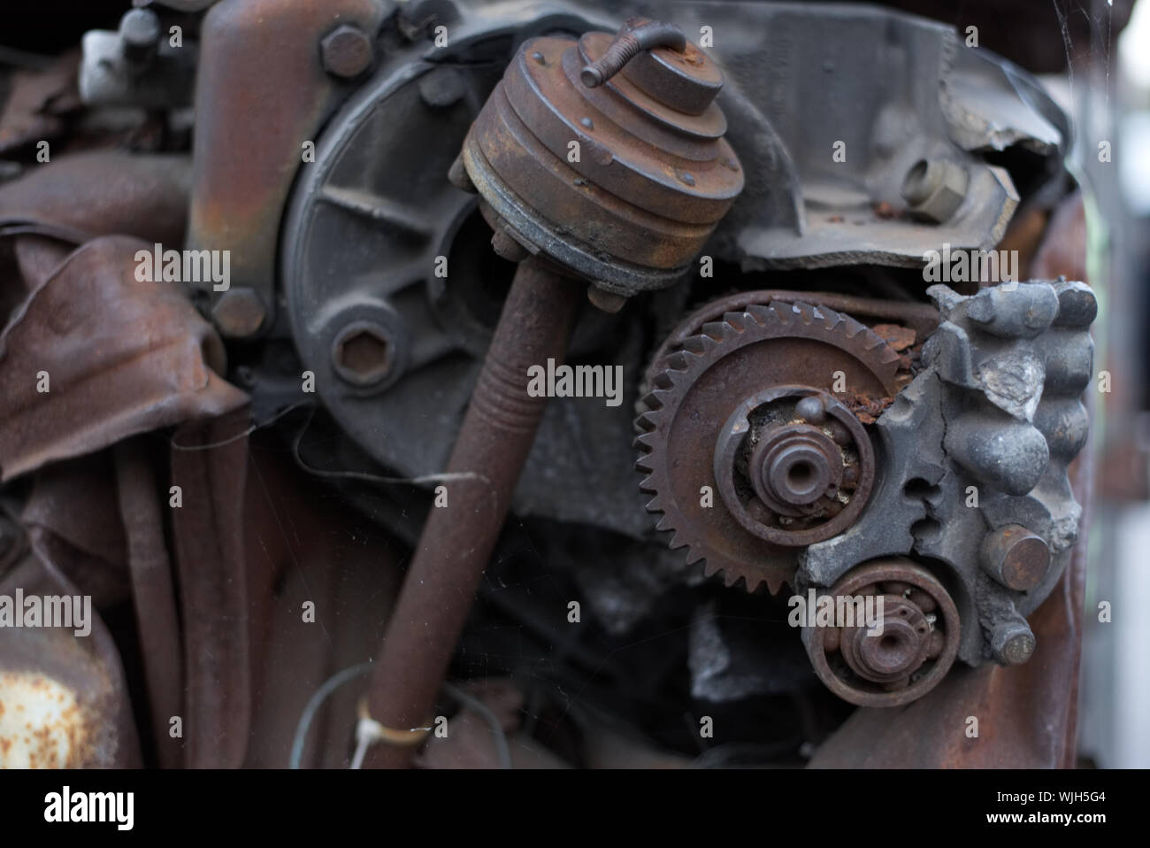 Rusty old car parts (automobile) rusting in a scrapyard. Car auto parts ...