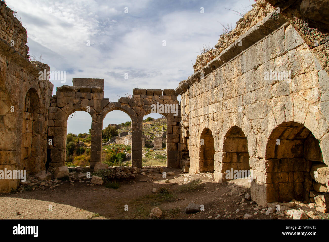 Ancient Side ruins in Turkey Old ruins Stock Photo - Alamy