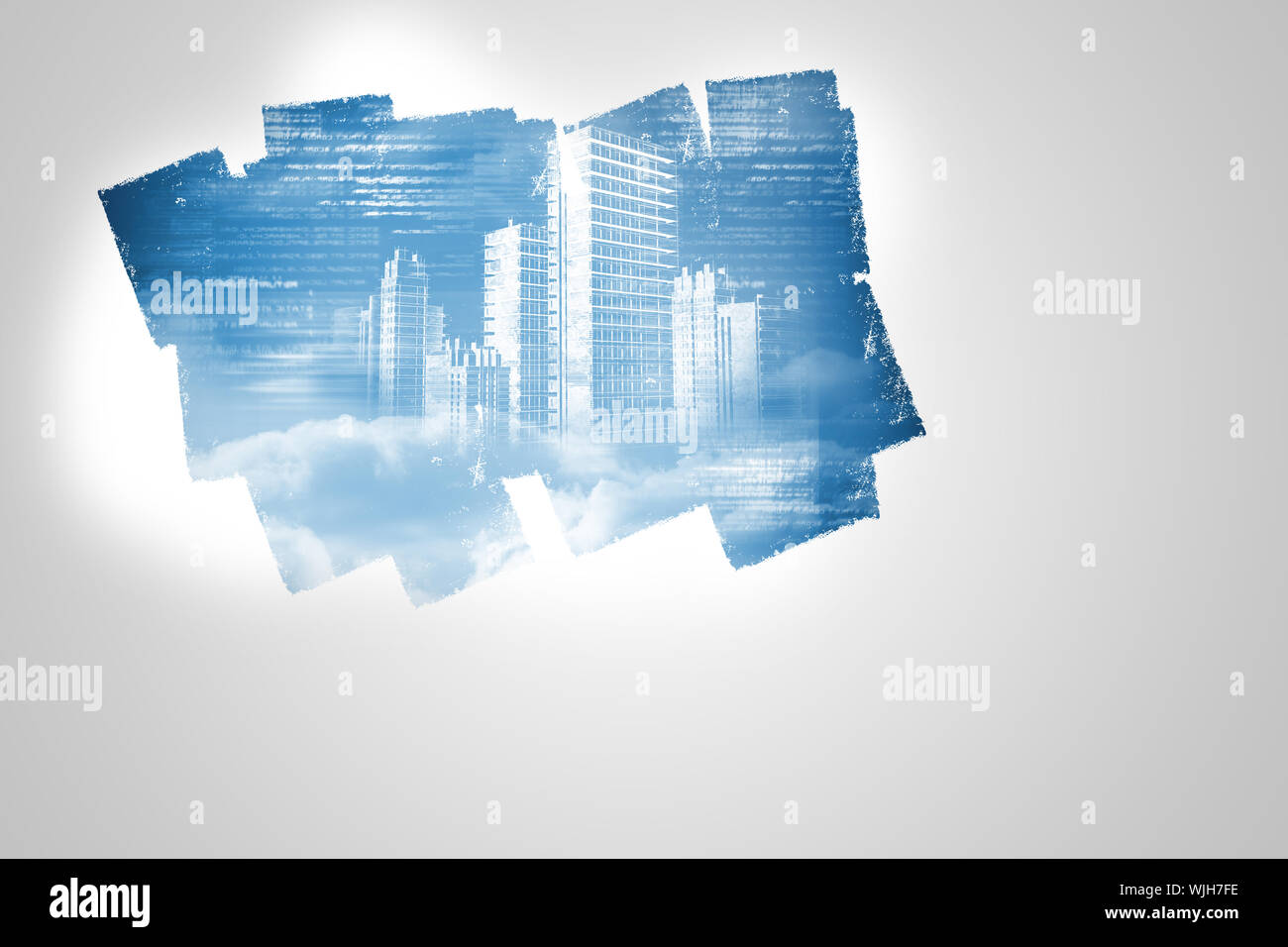 Display on wall showing technology interface Stock Photo - Alamy