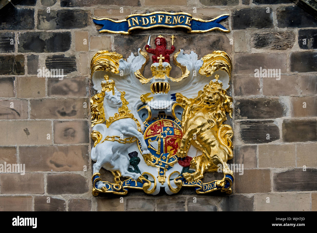 Royal Coat of Arms on the Ganongate Kirk on the Royal Mile, Edinburgh ...
