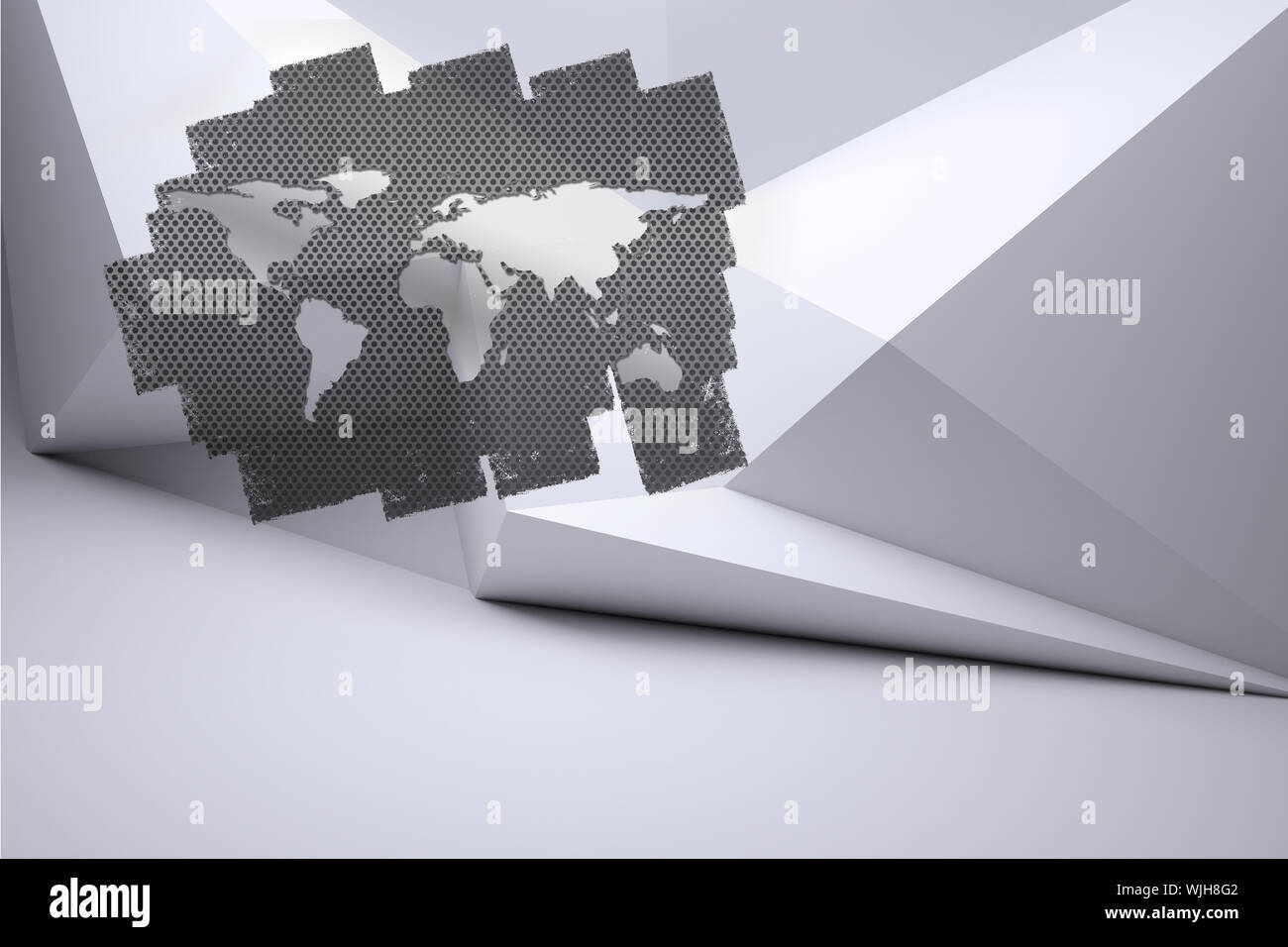 Display on wall showing global graphic Stock Photo - Alamy