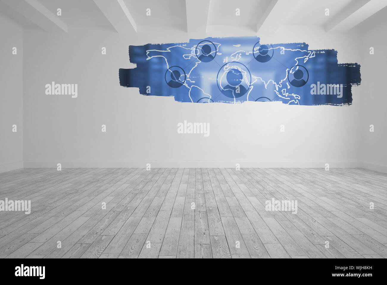Display on wall showing technology interface Stock Photo - Alamy