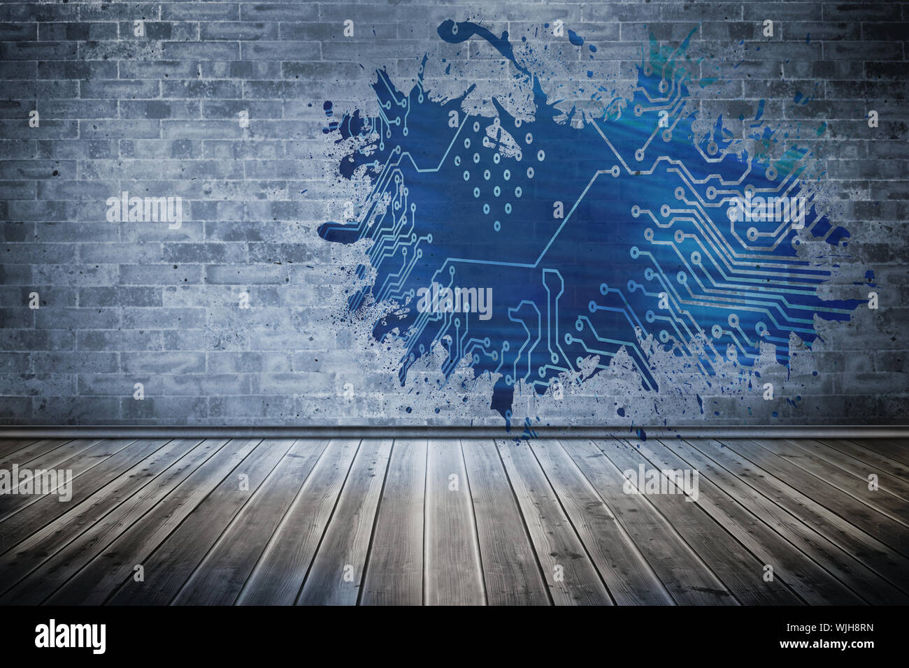 Splash showing circuit board Stock Photo - Alamy