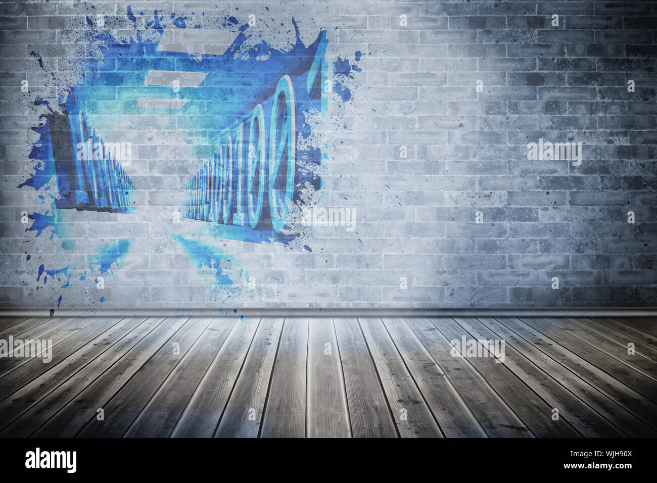 Splash showing binary code Stock Photo - Alamy