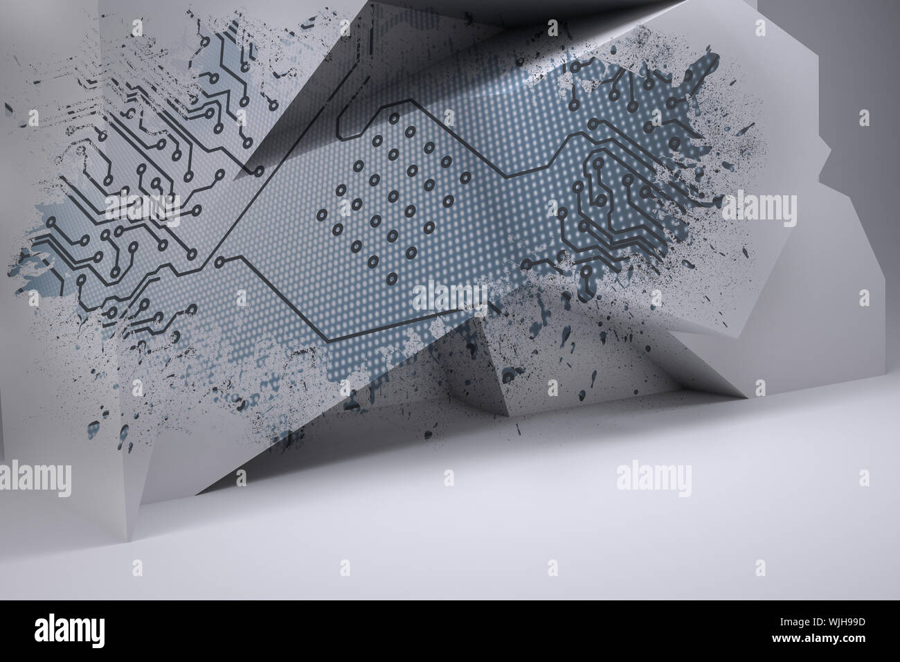 Splash showing circuit board Stock Photo - Alamy