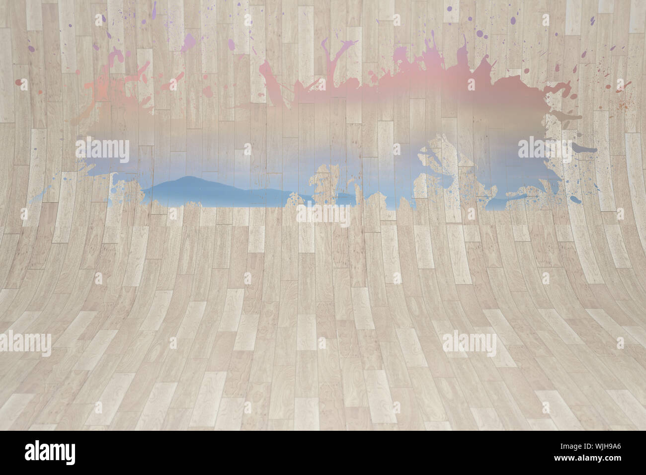 Splash showing desert landscape Stock Photo - Alamy