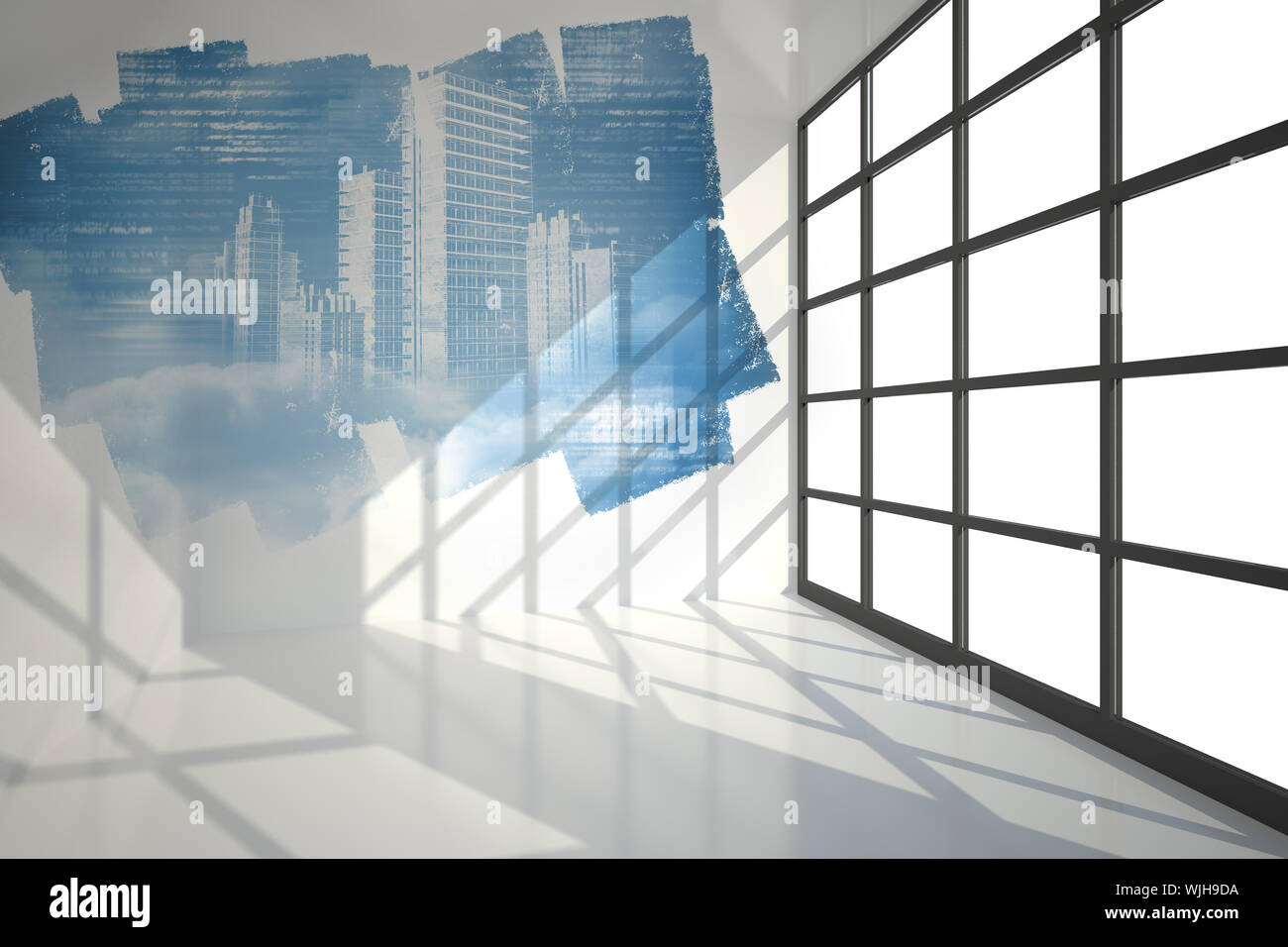 Screen in room showing technology interface Stock Photo - Alamy