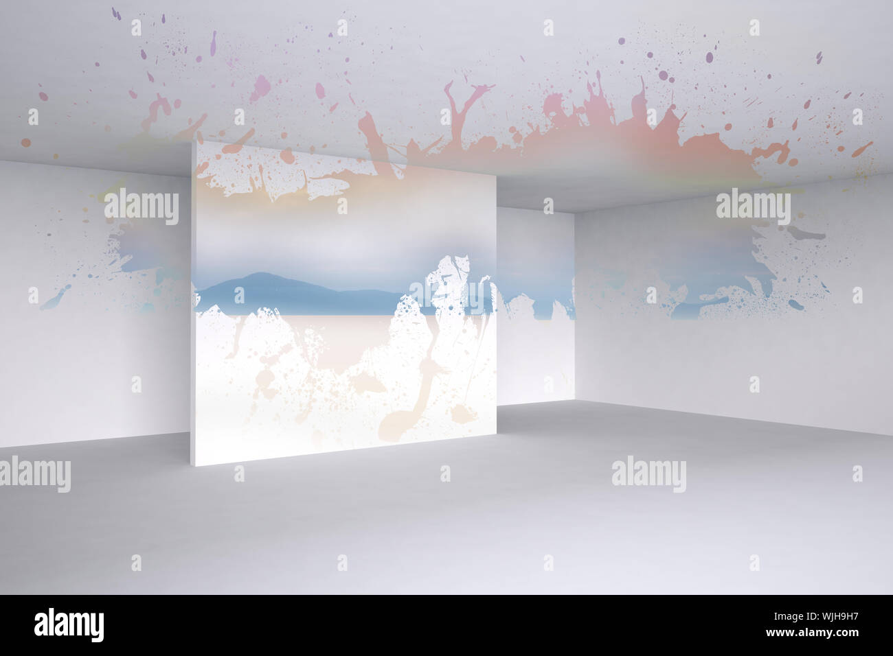 Splash showing desert landscape Stock Photo - Alamy