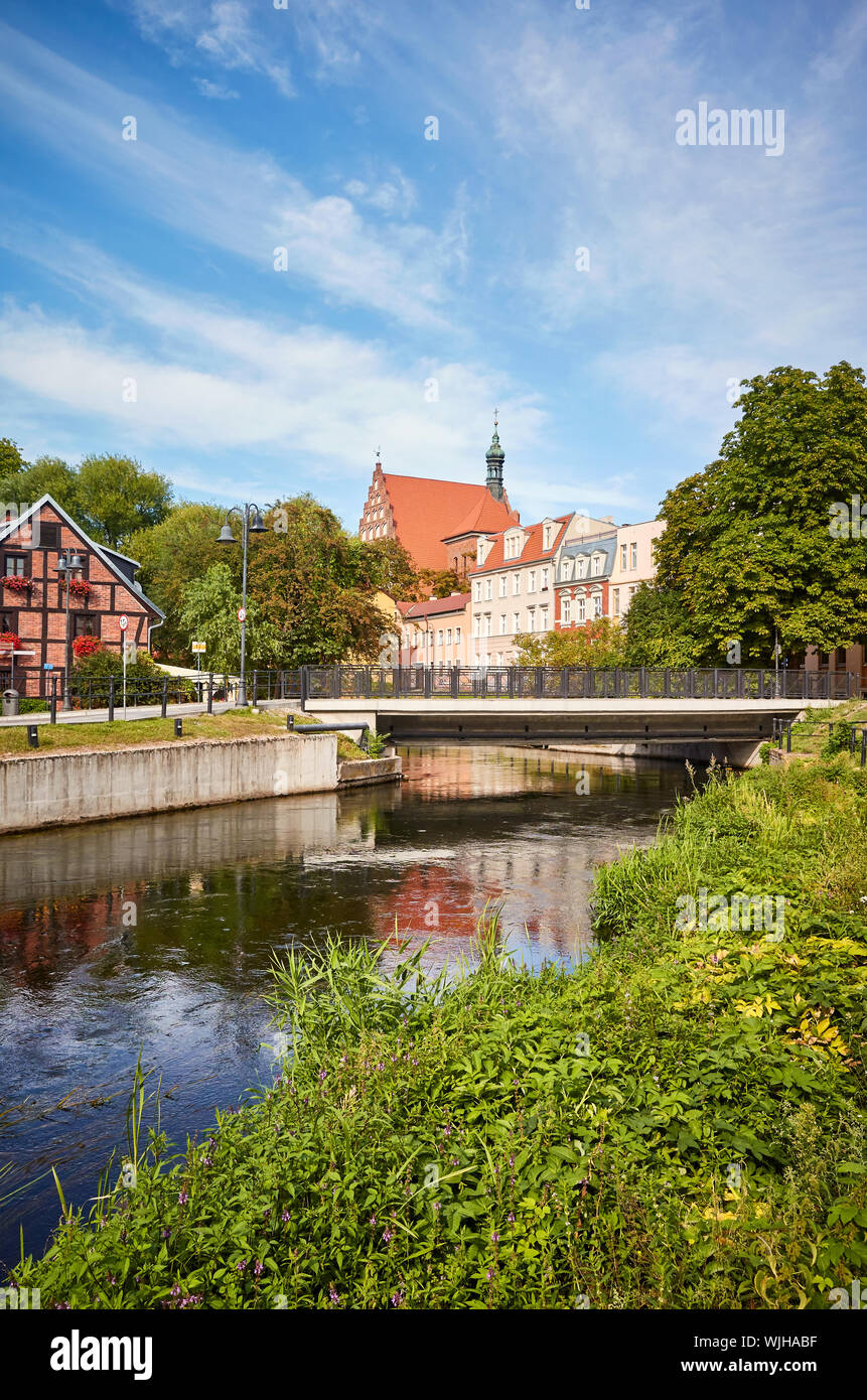 Brda river canal at Mlynska Island (Mill Island) in Bydgoszcz, Poland ...