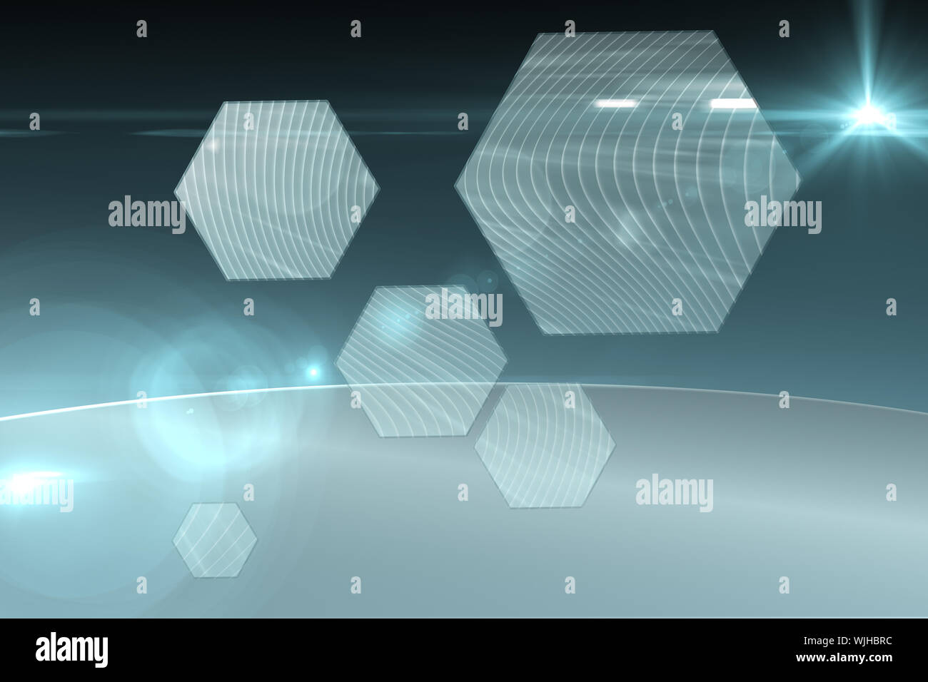 Glowing hexagon hi-res stock photography and images - Alamy