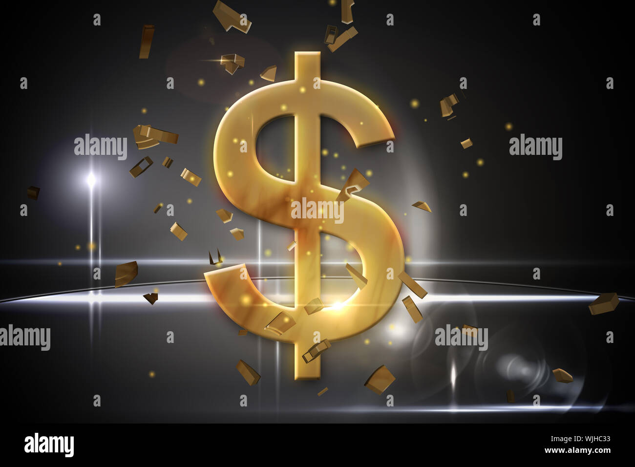 Golden dollar sign Stock Photo - Alamy