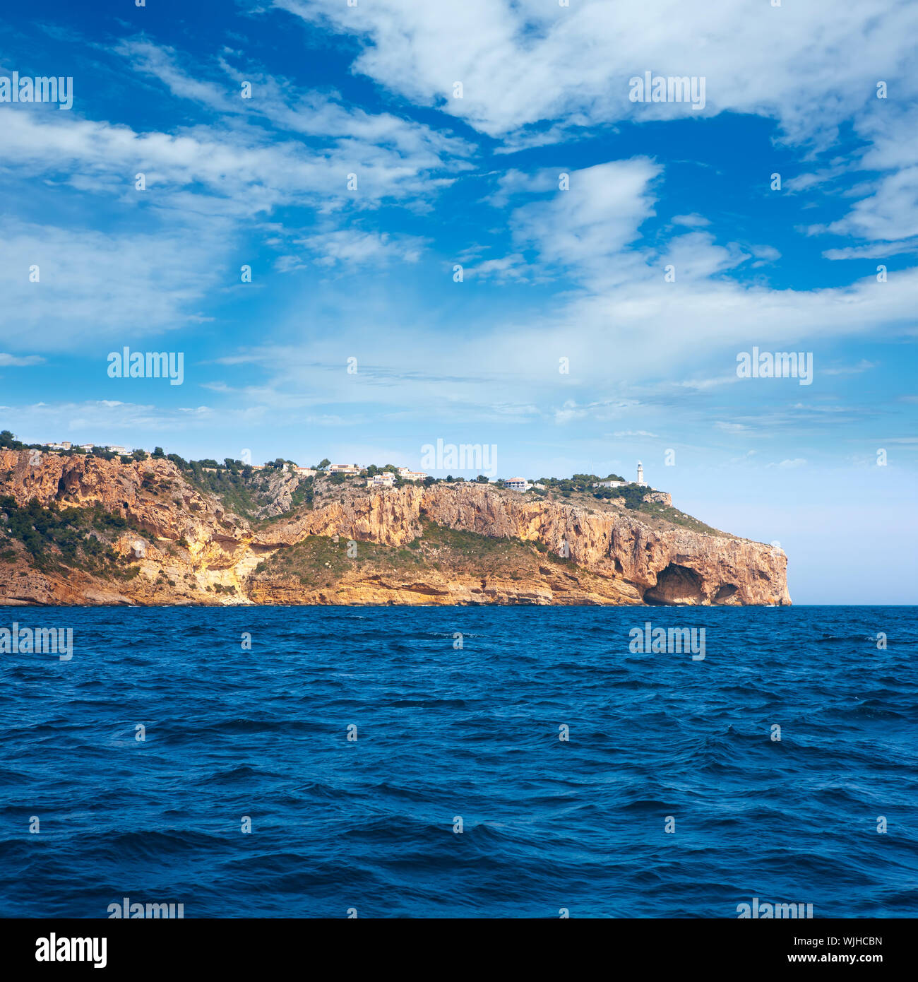 Cabo de la Nao Cape lighthouse in mediterranean sea Alicante Spain ...