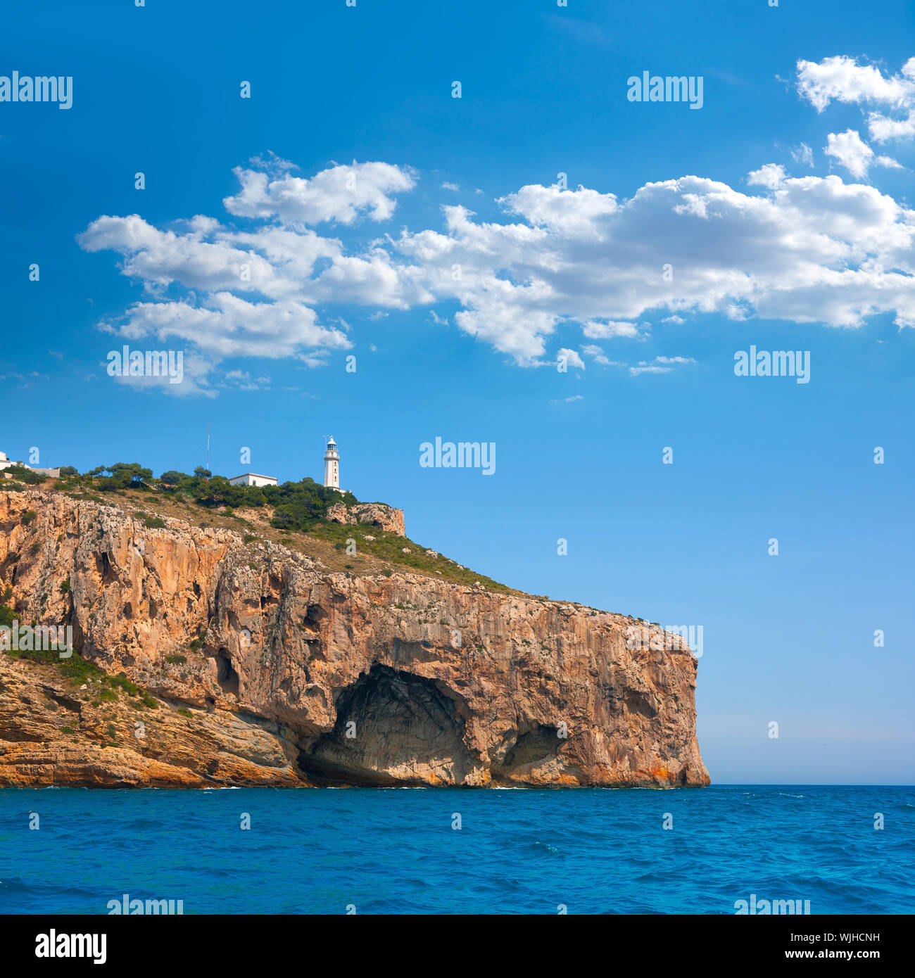 Cabo de la Nao Cape lighthouse in mediterranean sea Alicante Spain ...