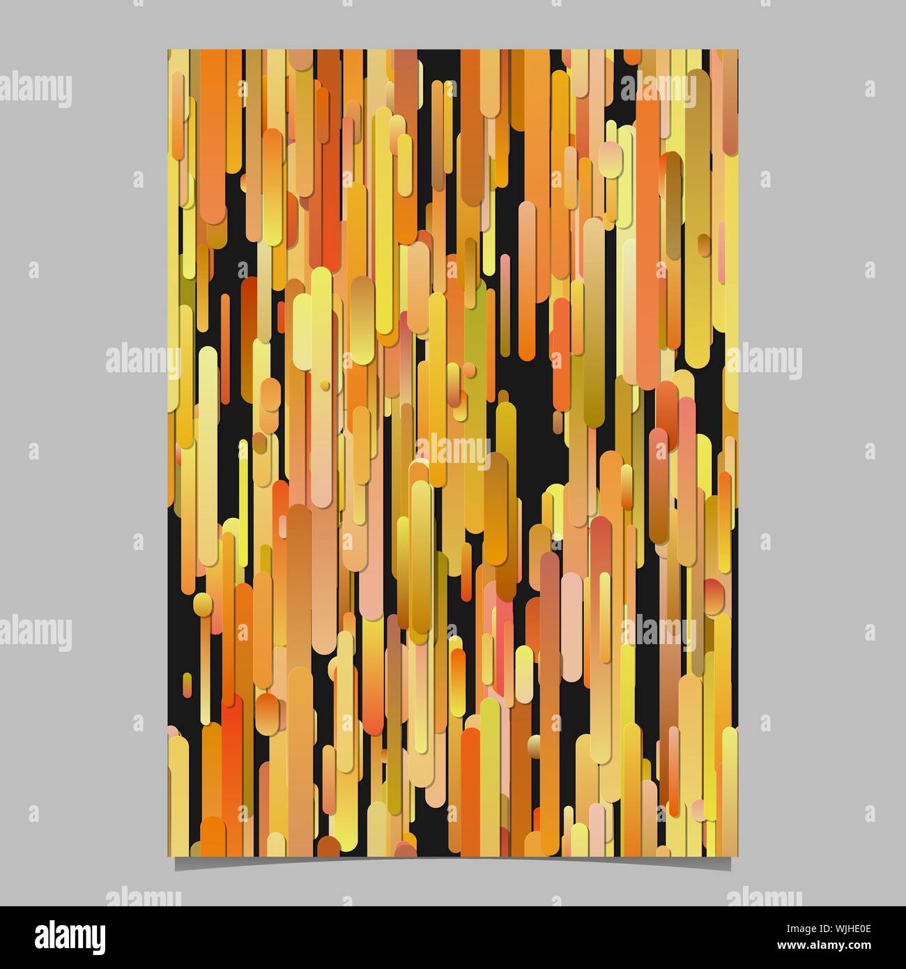 Orange modern gradient vertical rounded stripe pattern brochure background template - vector ...