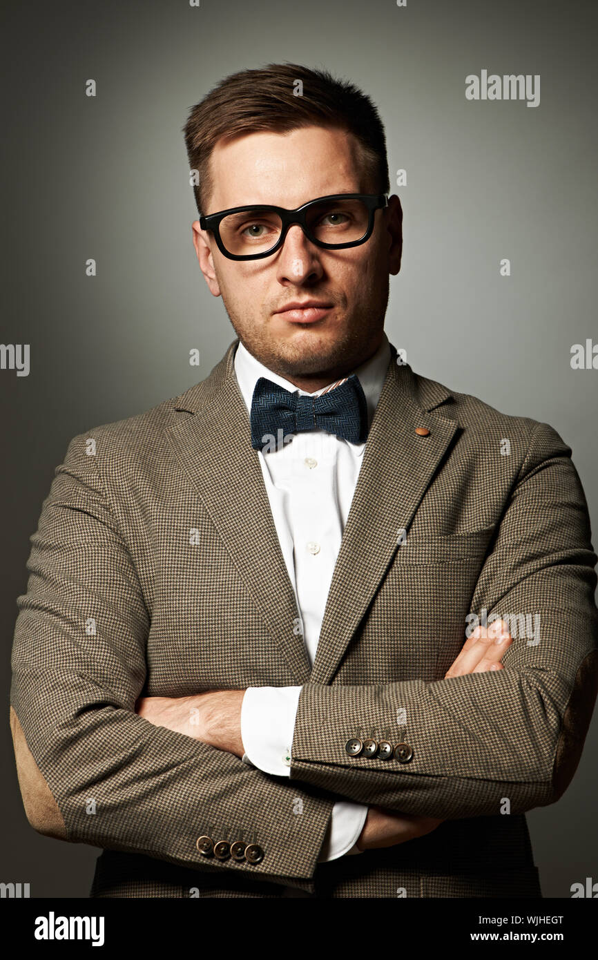 Nerd in eyeglasses bow tie hi-res stock photography and images - Alamy