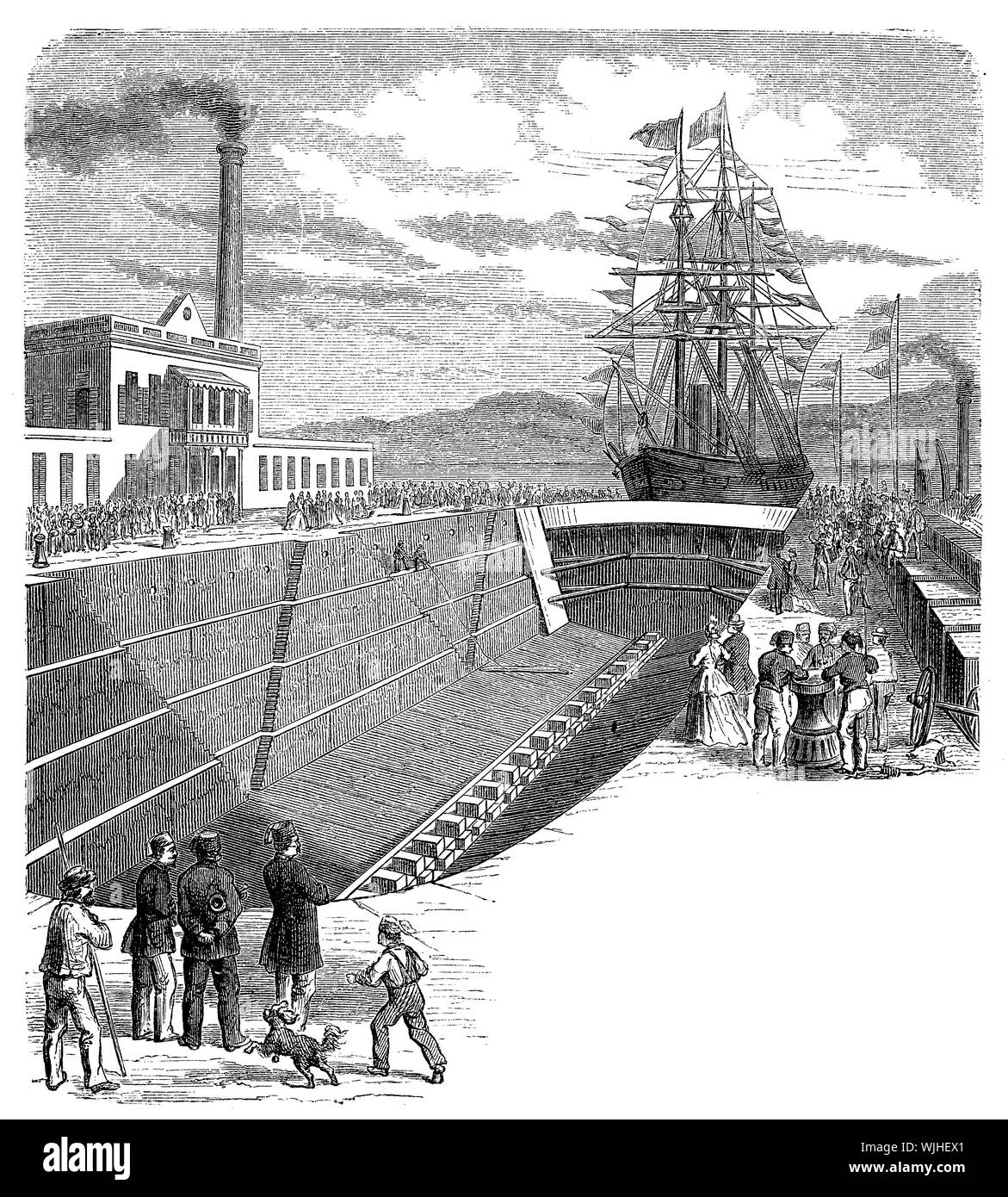 Floating dry dock in shipyard Cut Out Stock Images & Pictures - Alamy