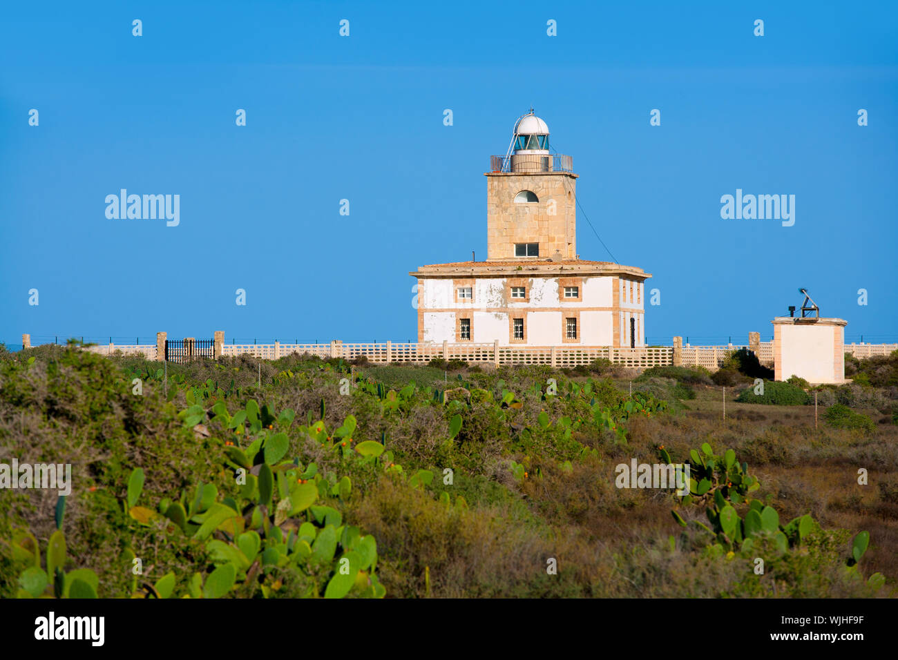 Tabarca island Lighthouse in Alicante Spain at Mediterranean sea Stock ...