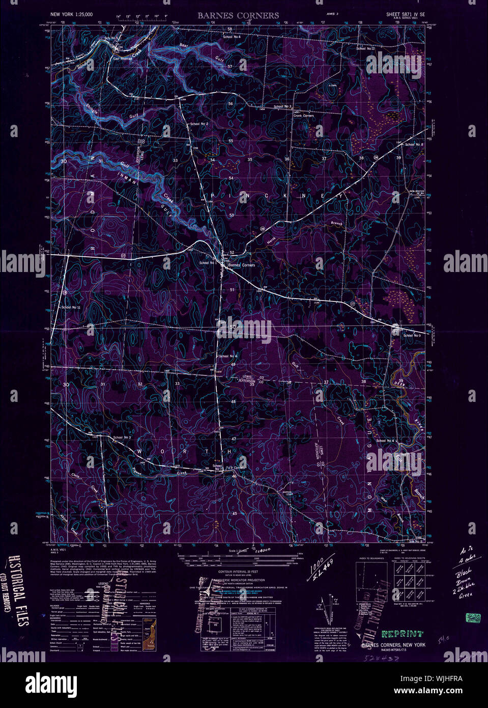 New York NY Barnes Corners 123182 1949 25000 Inverted Restoration Stock ...