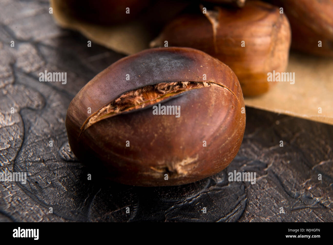Delicious roasted chestnuts Stock Photo - Alamy