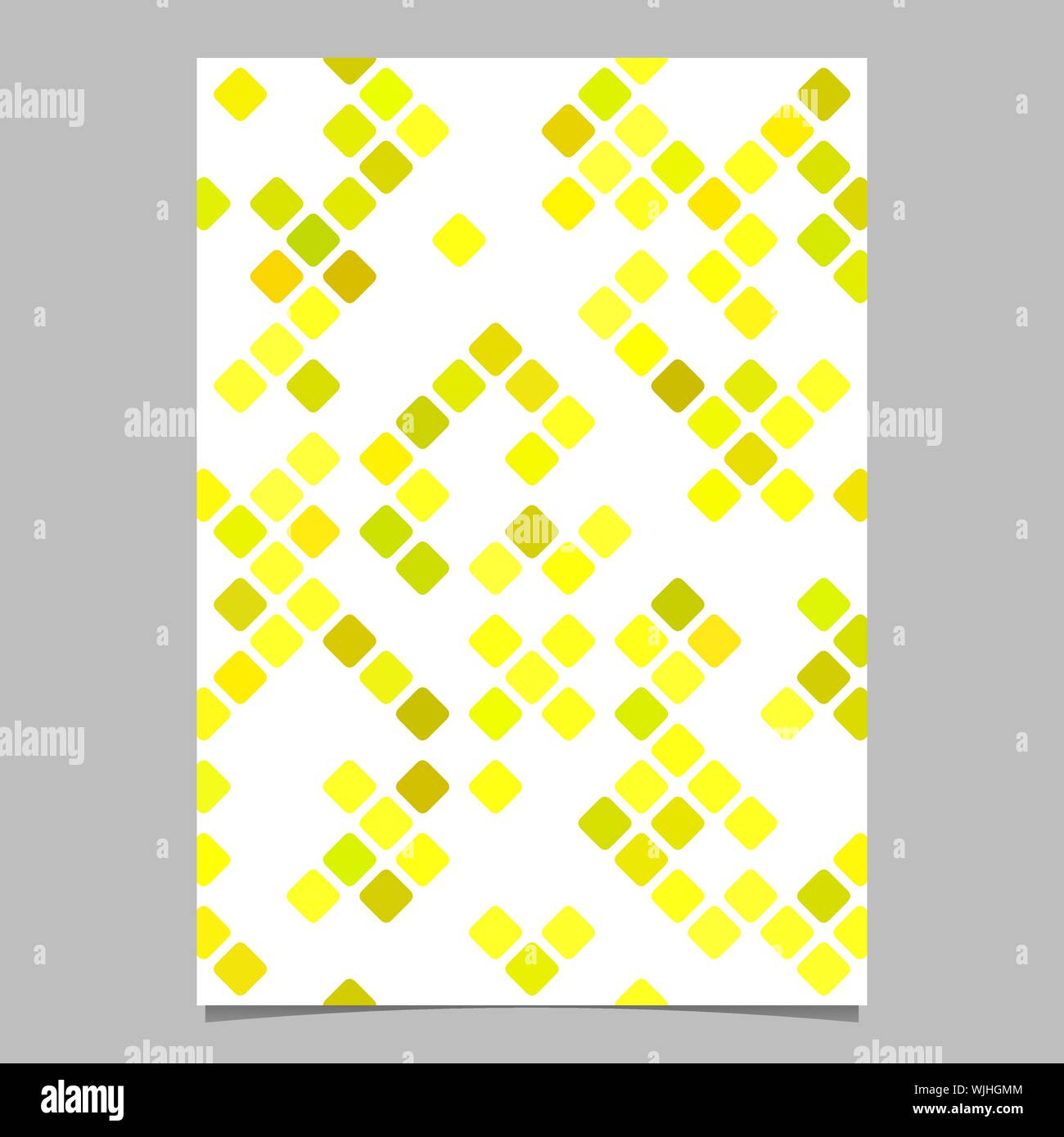 Yellow Abstract Diagonal Rounded Square Pattern Flyer Background Template Stock Vector Image