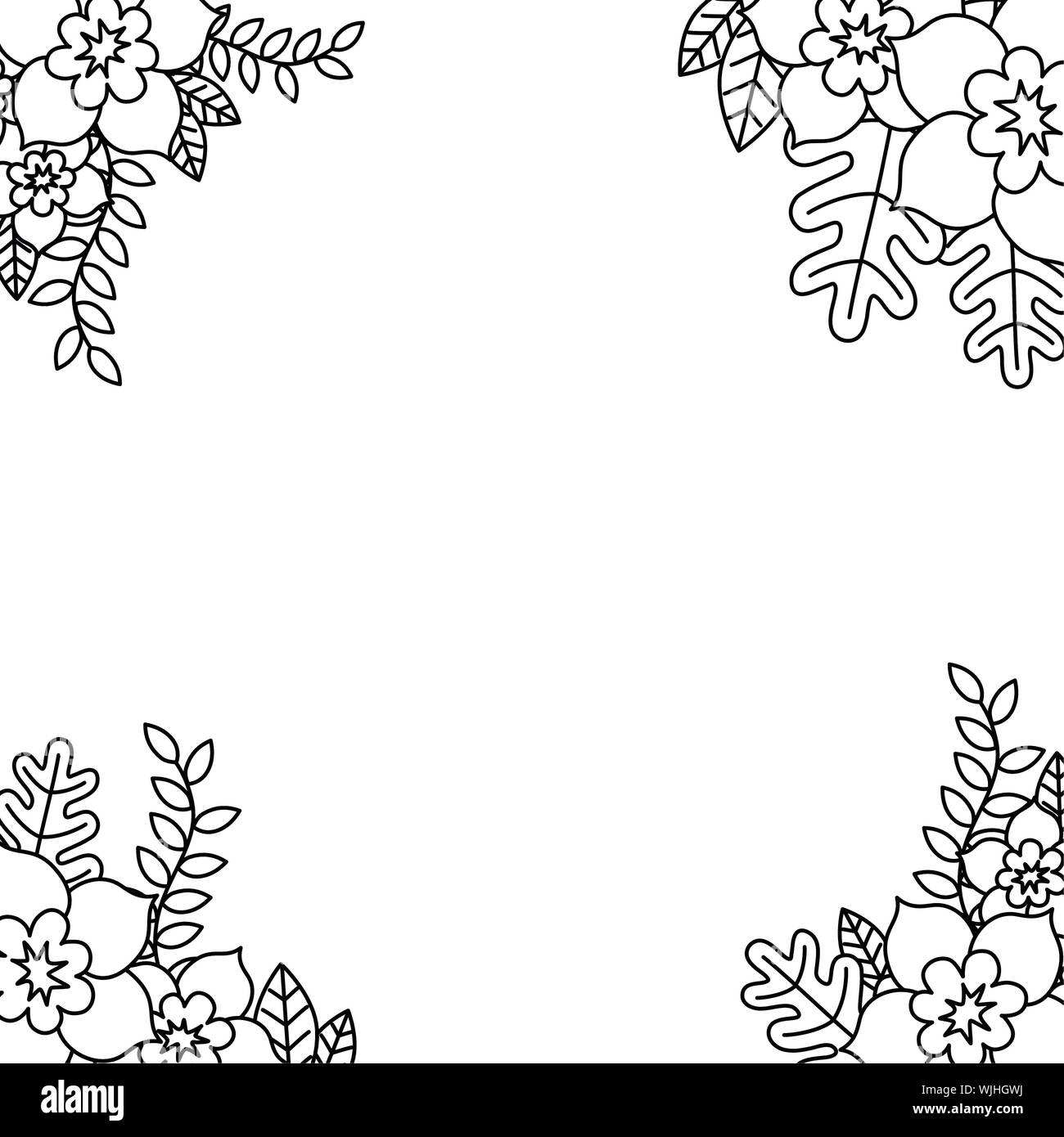 Flowers and leaves design, floral nature plant ornament garden ...