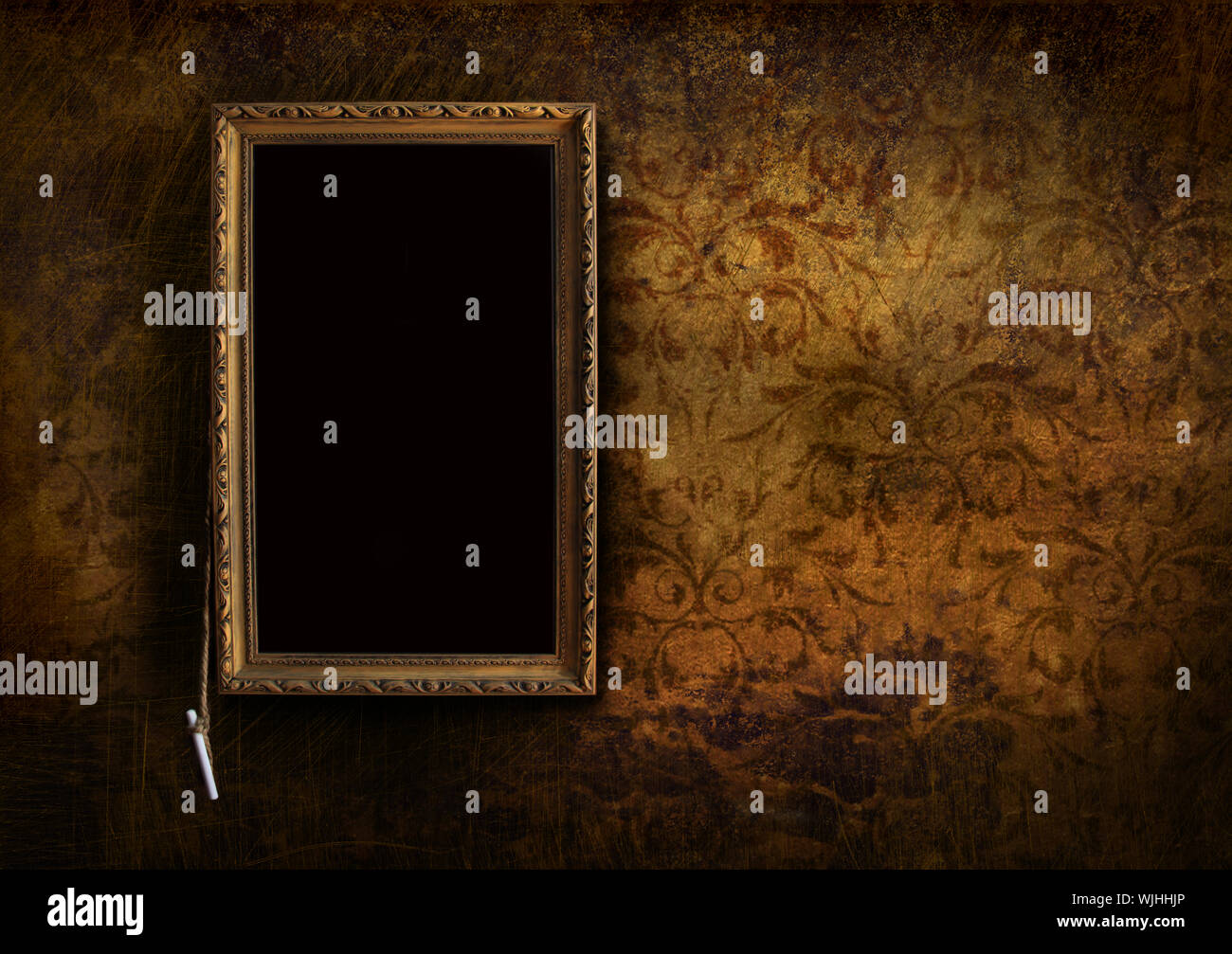 Old menu board with grungy floral background effect Stock Photo - Alamy