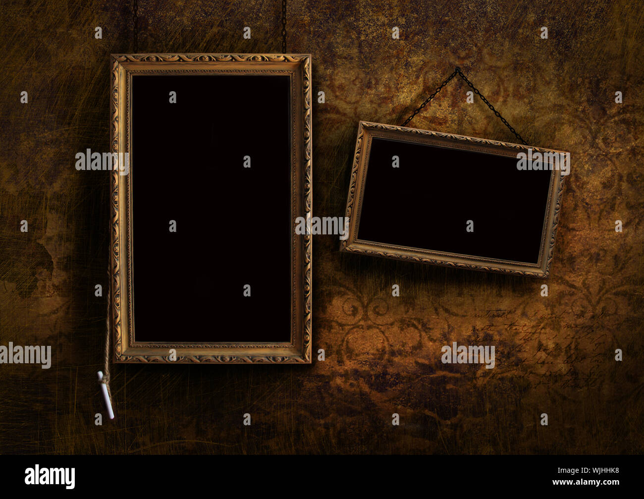 Old menu board with grungy floral background effect Stock Photo - Alamy