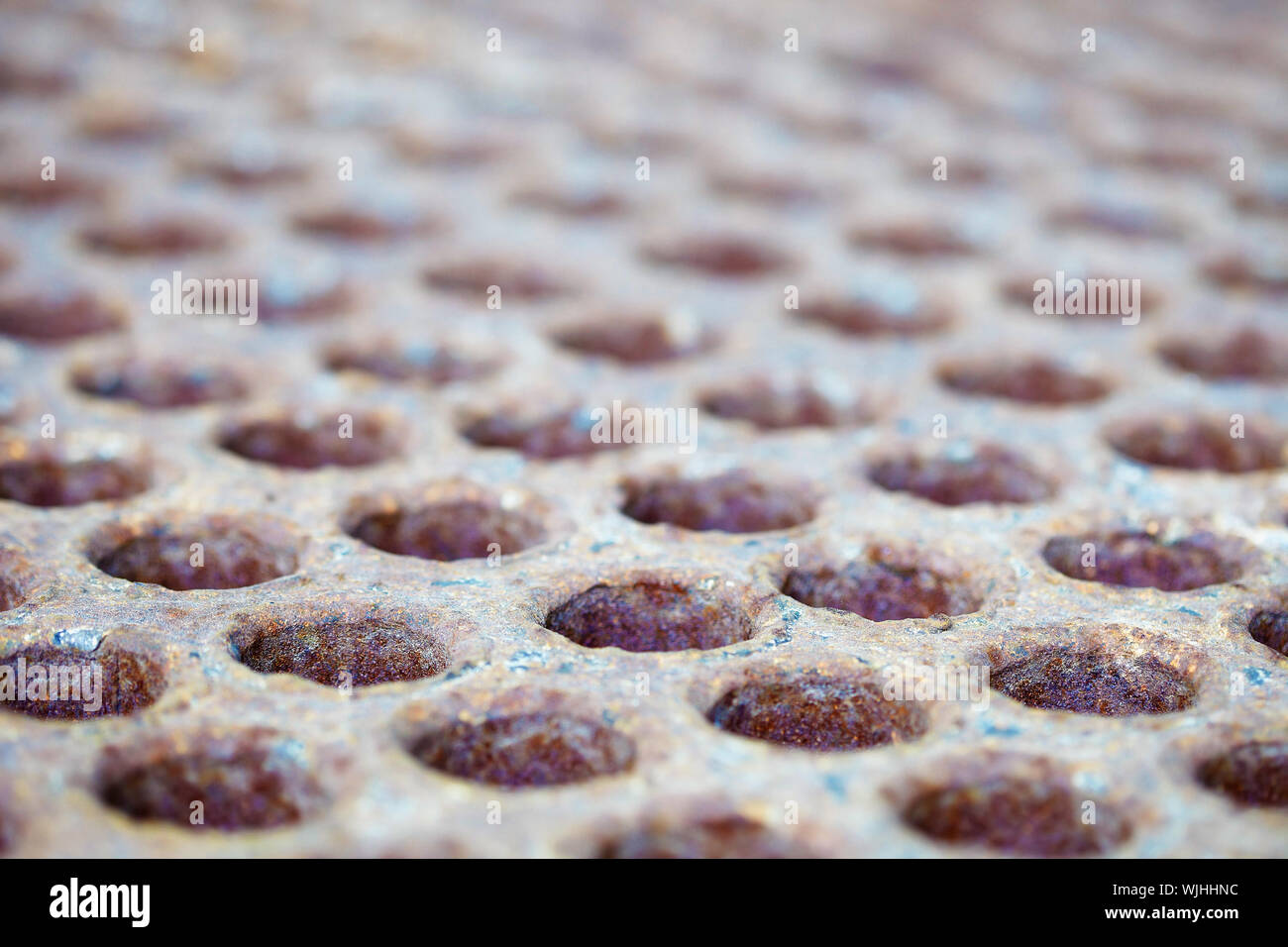 Old dirty rusty steel deck with holes Stock Photo - Alamy